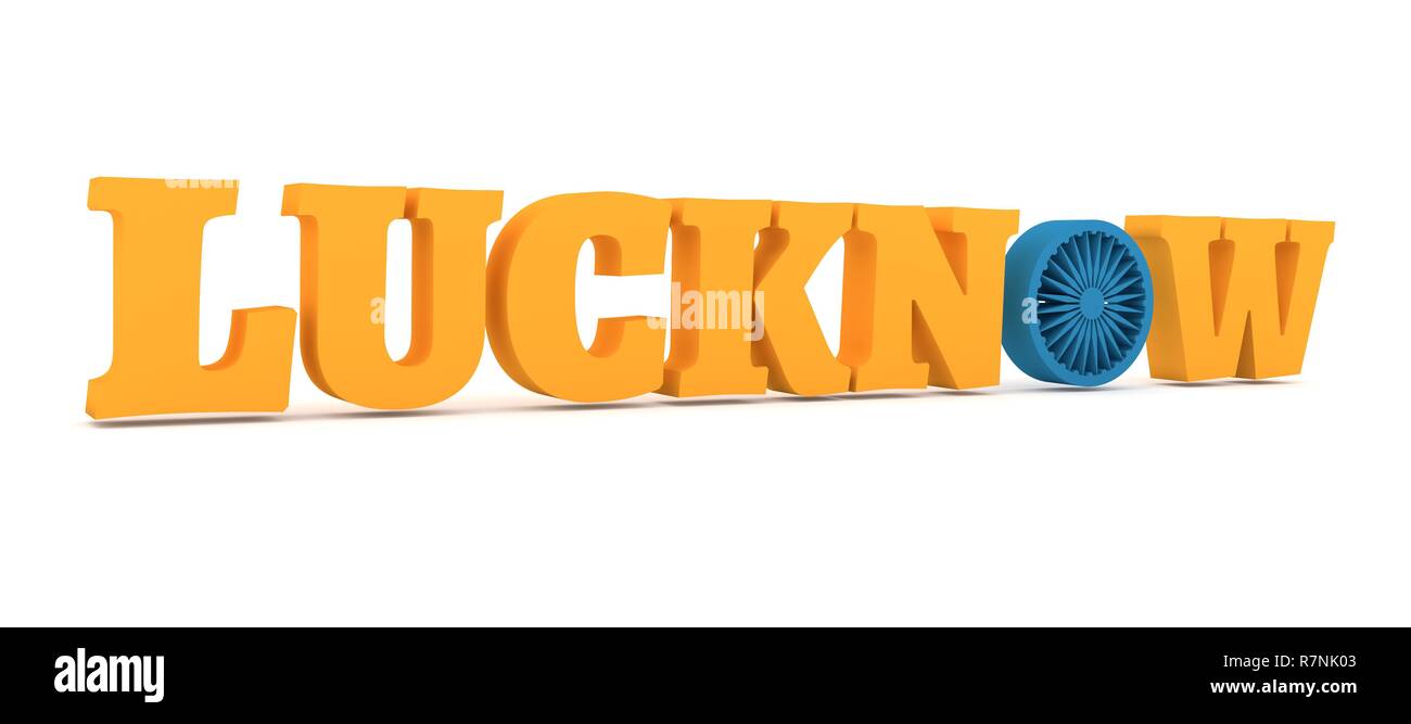 Lucknow city name with flag colors styled letter O Stock Photo - Alamy
