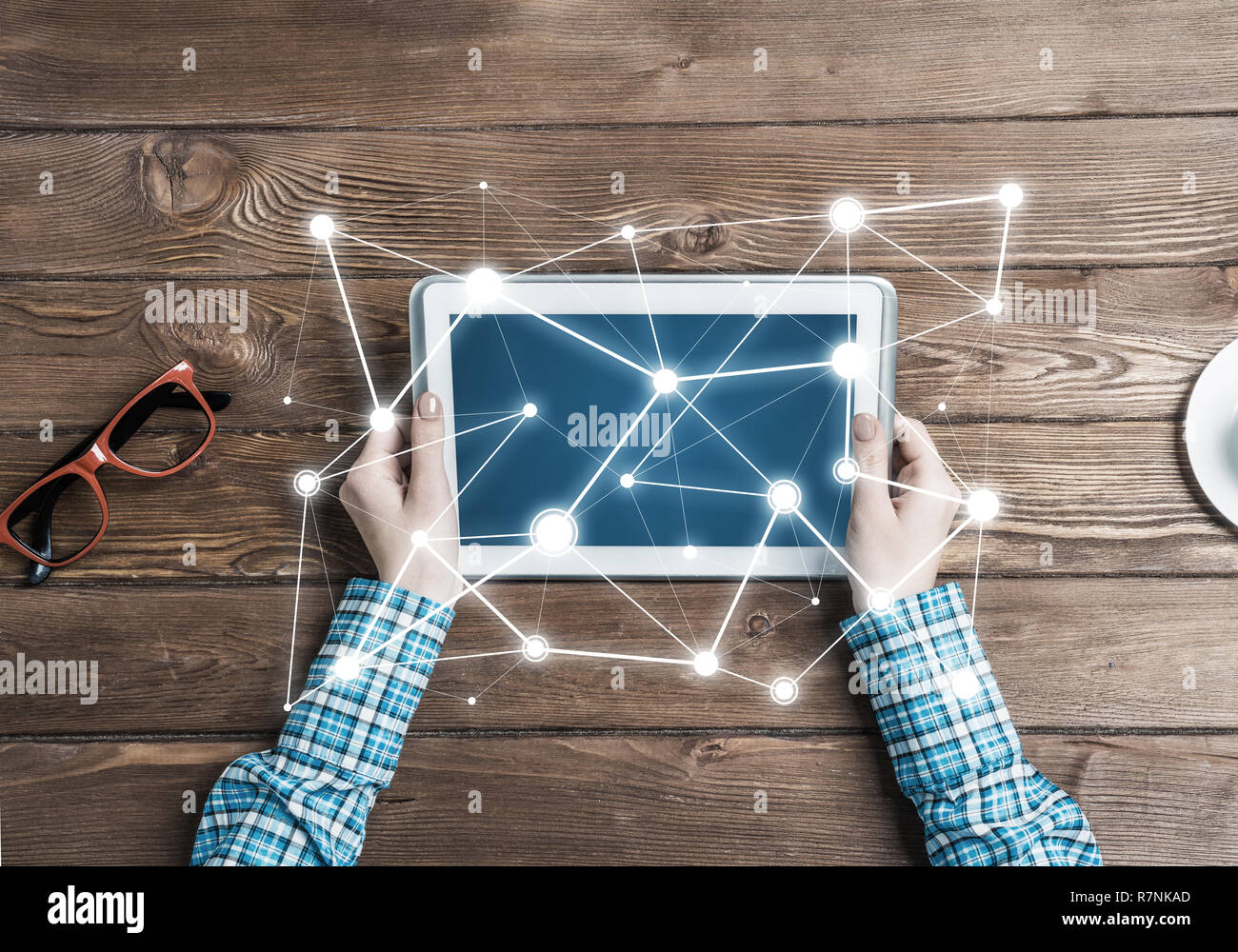 Concept of social communication and networking with social connection ...