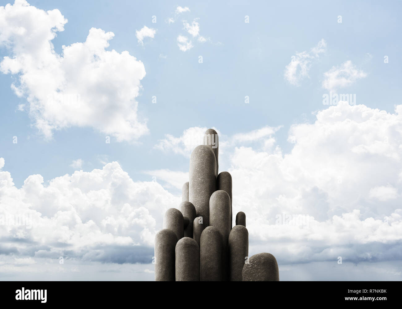 Multiple stone columns with breathtaking landscape Stock Photo - Alamy
