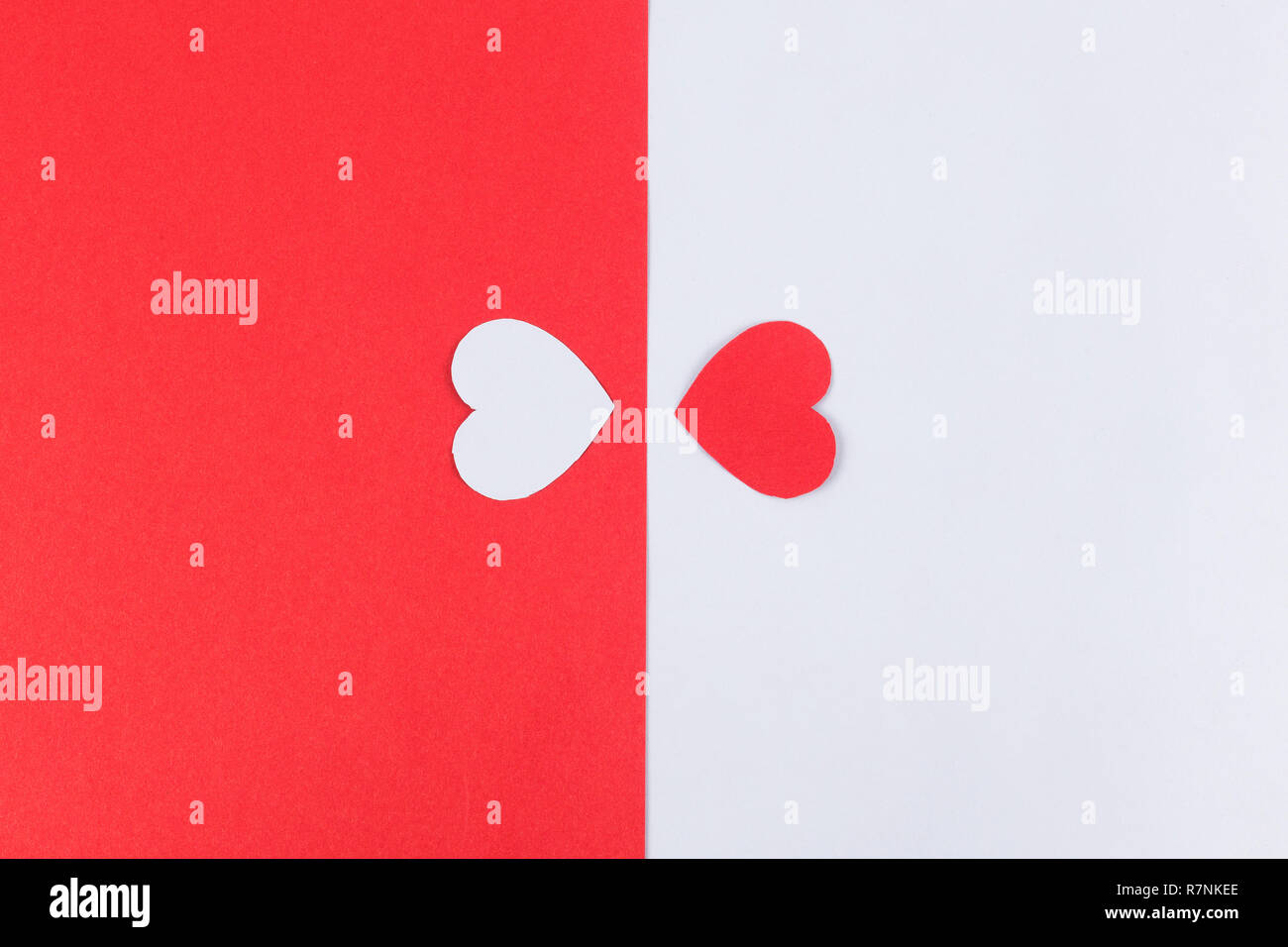 Divorce and love concept. Two hearts devided to another sides Stock ...