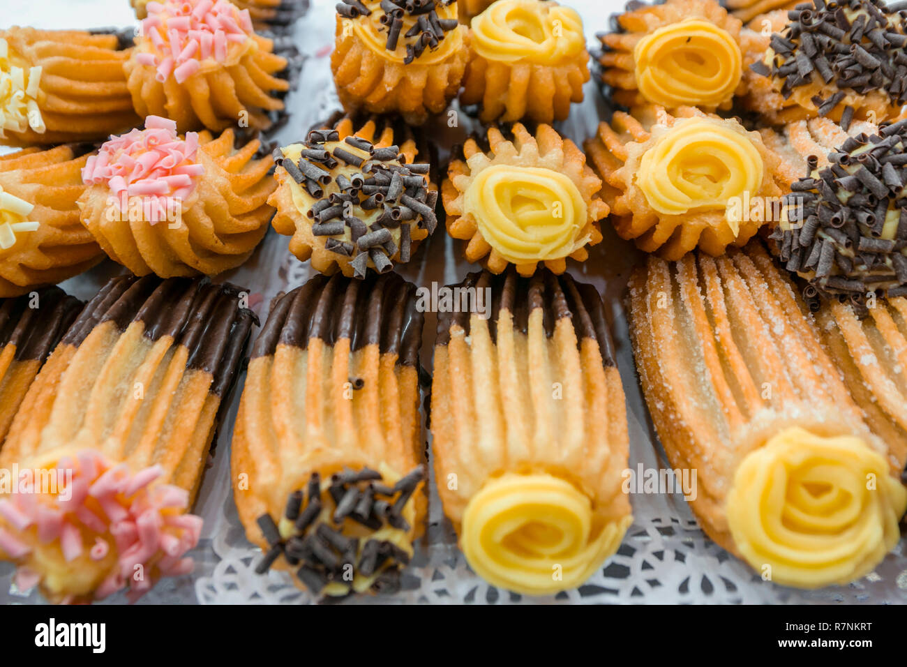 Fallas festival. Cooking churros, typical Spanish Fritters. Valencia ...