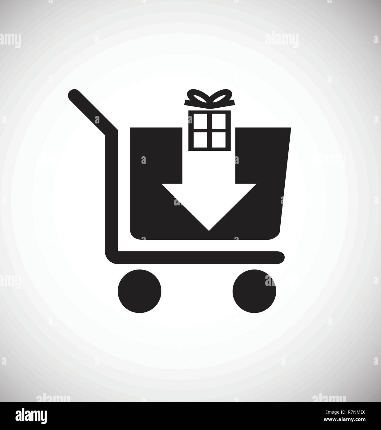 Online shopping cart icon on white background for graphic and web ...