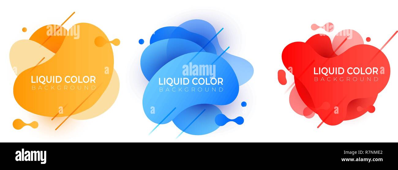 Set of plastic liquid gradient bubbles. Vector design for covers ...