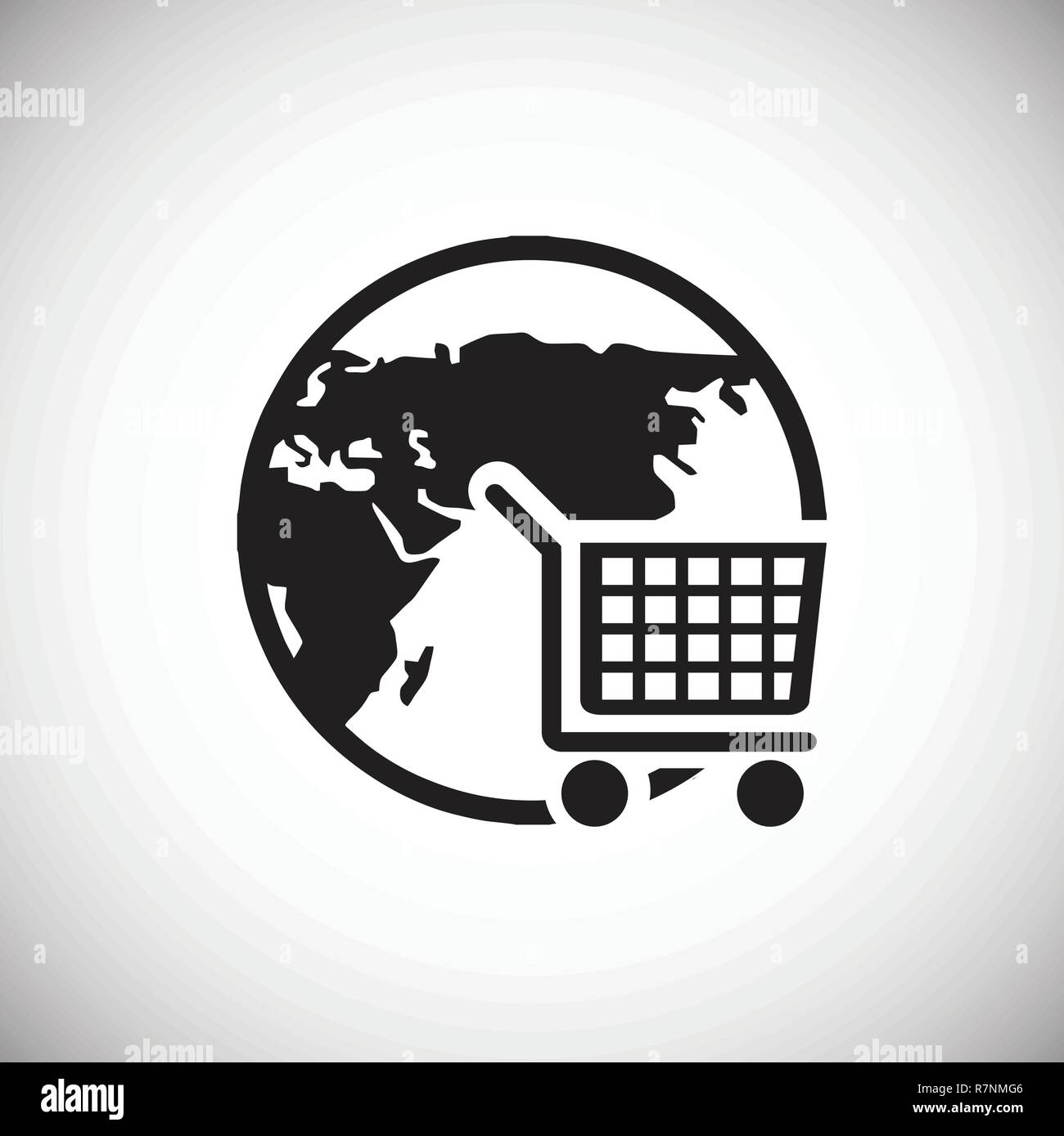 Online shopping worldwide shipping icon on white background for graphic ...