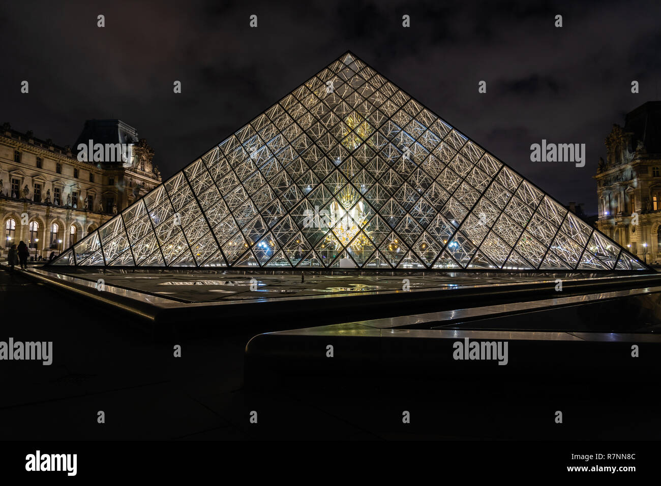 The Louvre Pyramid at night, Paris, France Stock Photo - Alamy