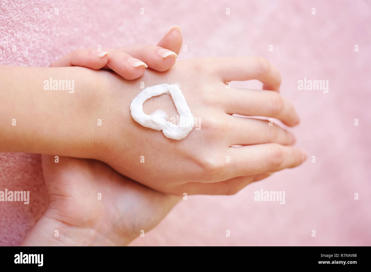 Beautiful woman hands with cream. Skincare concept Stock Photo - Alamy