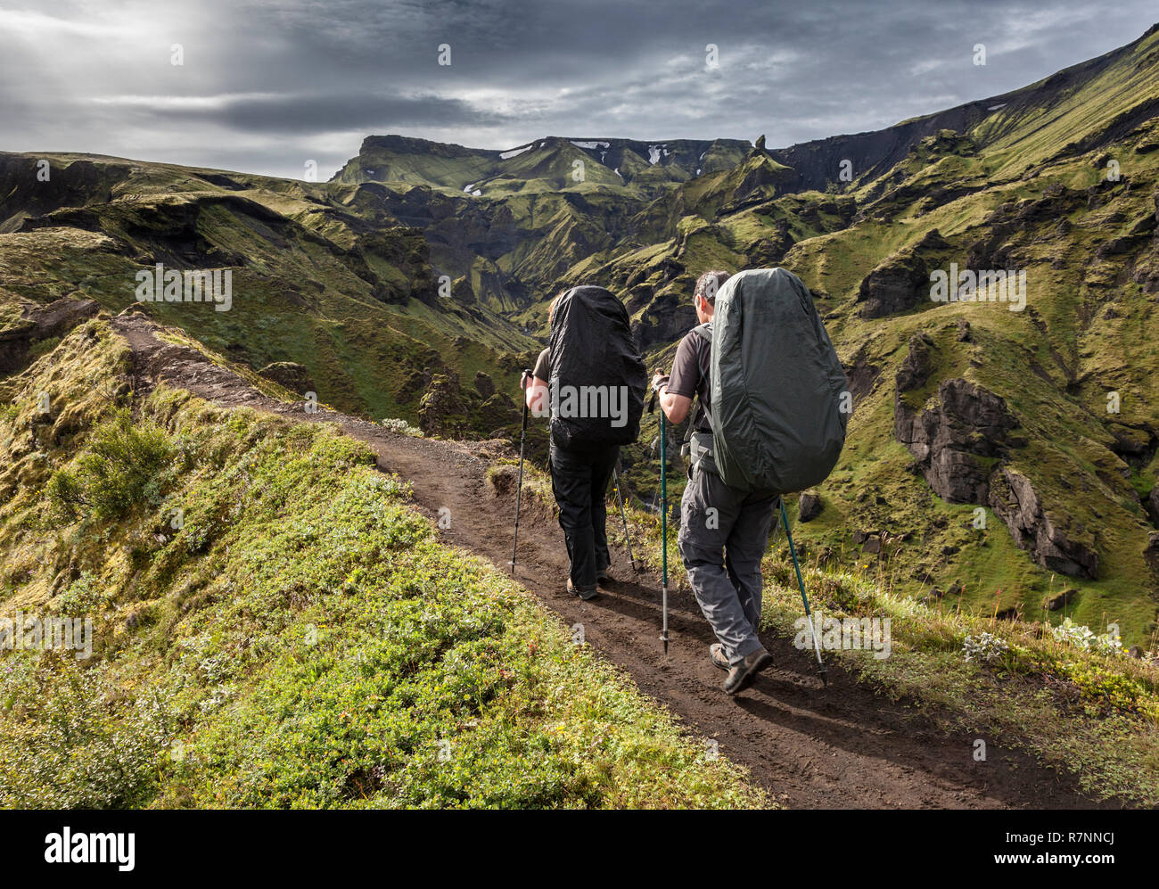 Two Hikers Making Their Way Through Godaland (Gooaland) on the Approach ...