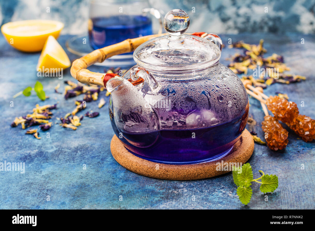 Thai blue butterfly pea tea Stock Photo - Alamy