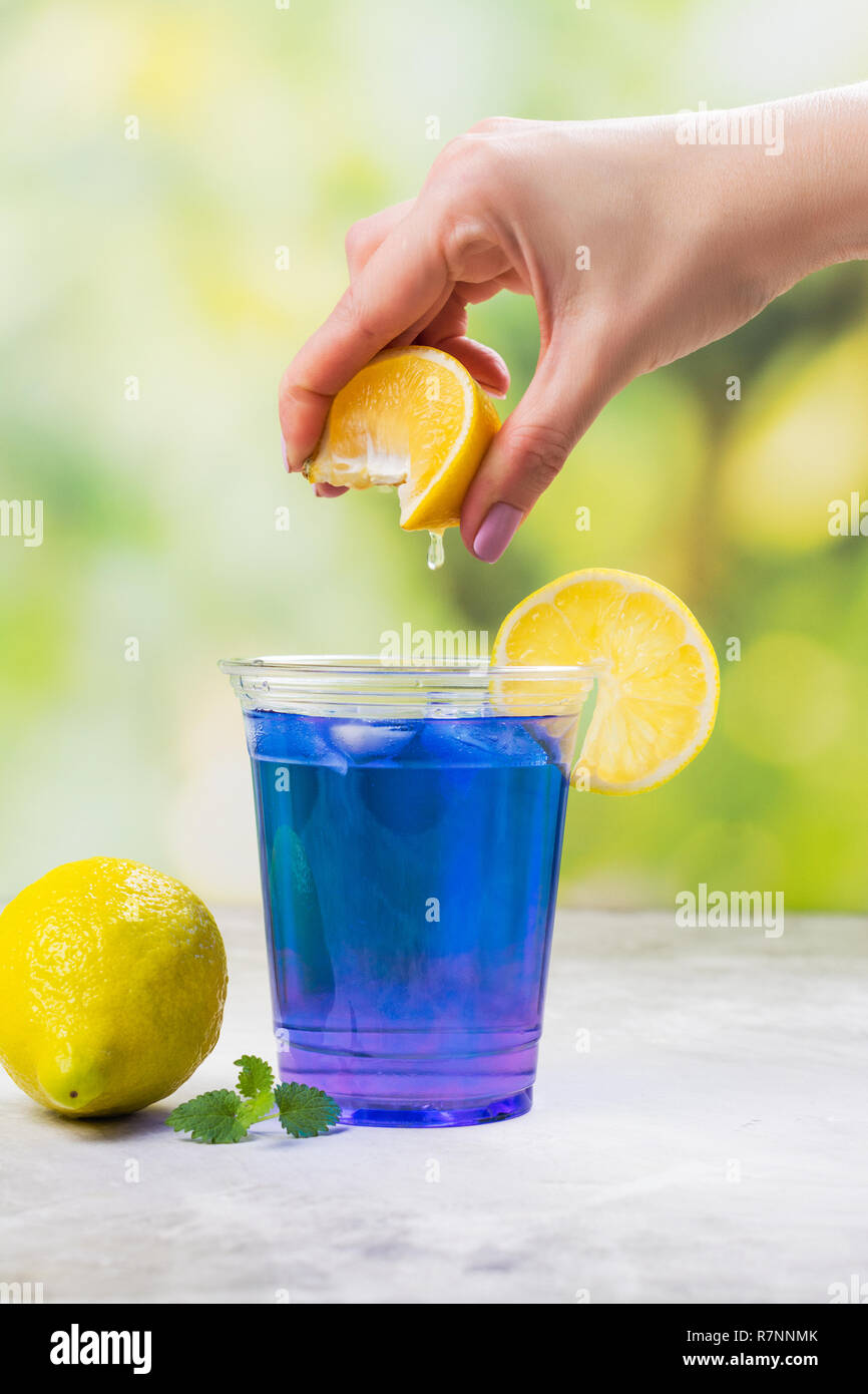 Thai blue anchan tea Stock Photo - Alamy