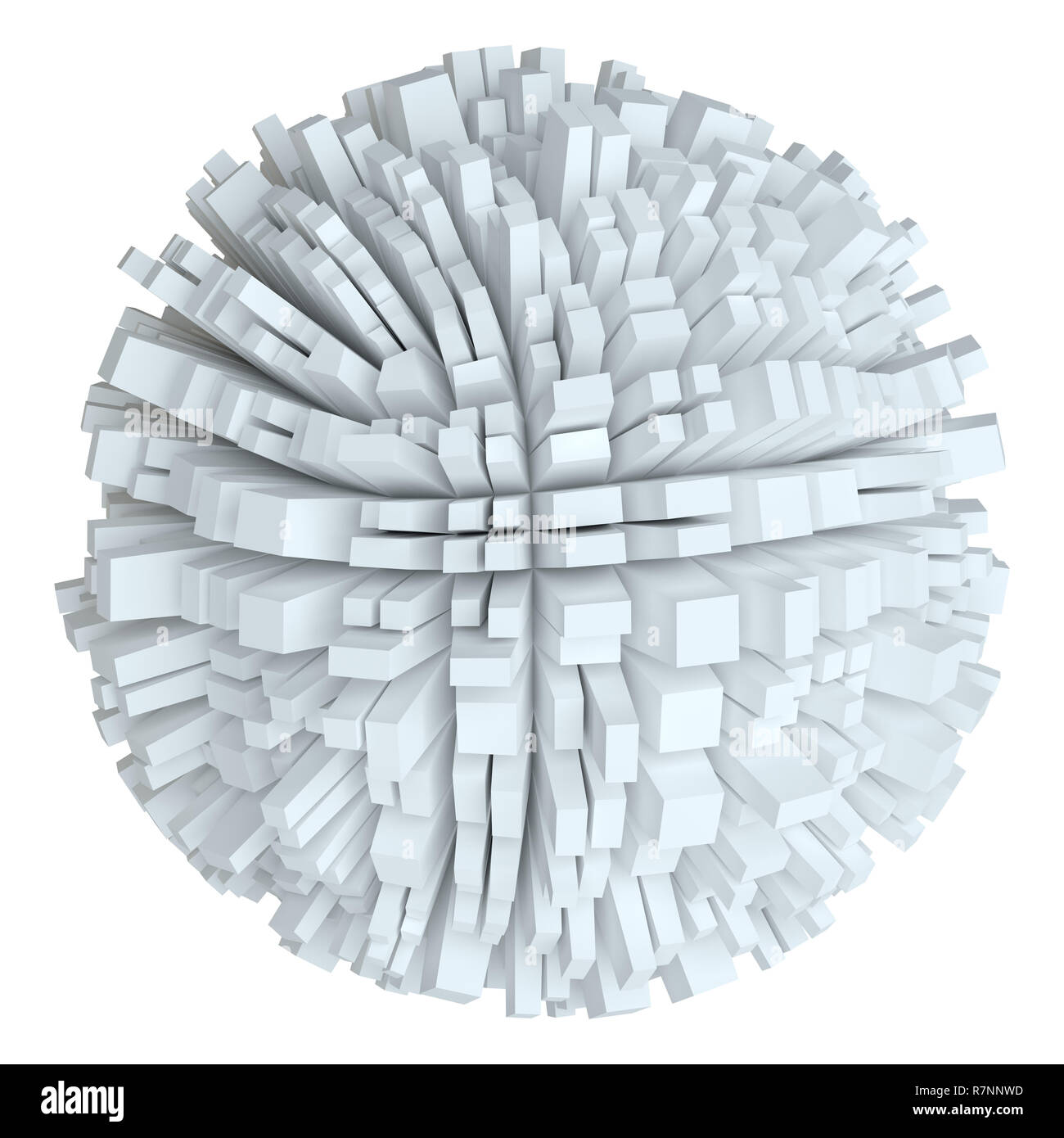 Abstract White Sphere With Cubes Stock Photo - Alamy