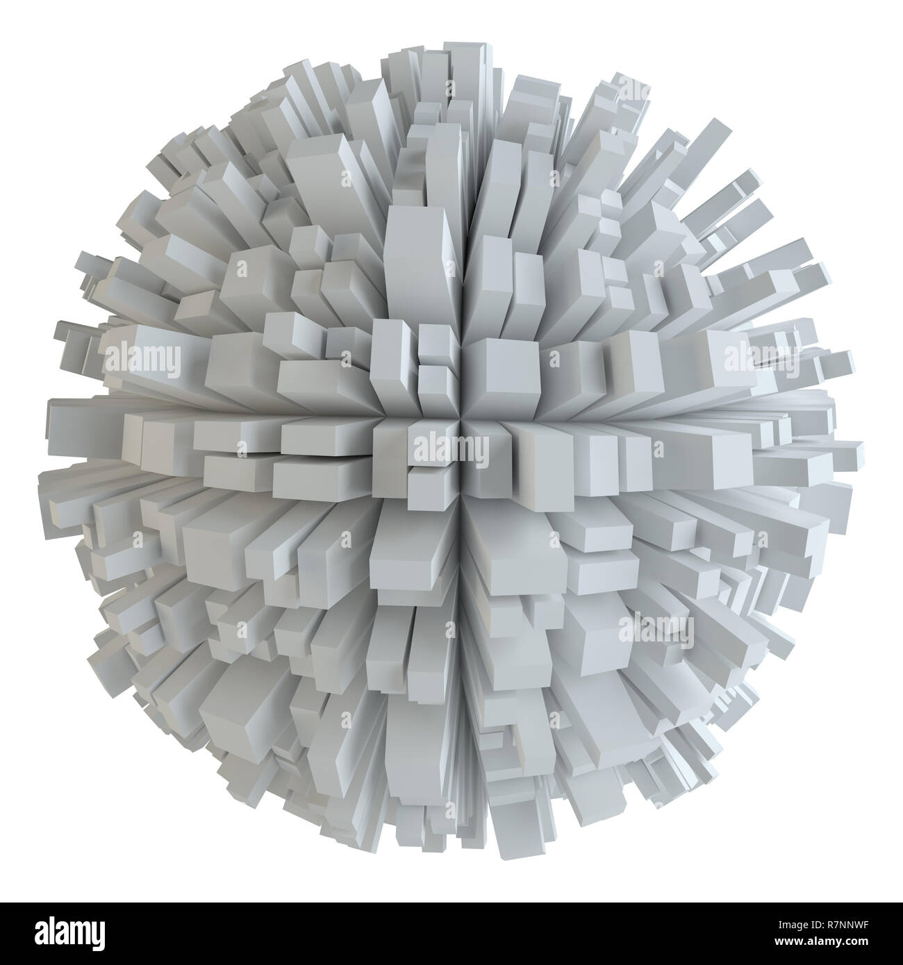 Abstract White Sphere With Cubes Stock Photo - Alamy