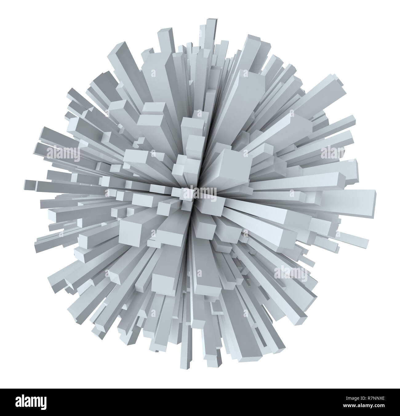 Abstract White Sphere With Cubes Stock Photo - Alamy