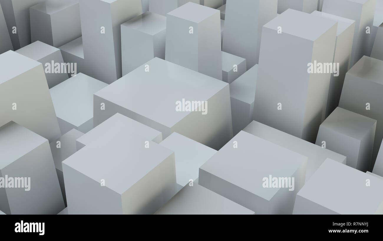 Abstract White Cubes Wall Background Stock Photo - Alamy