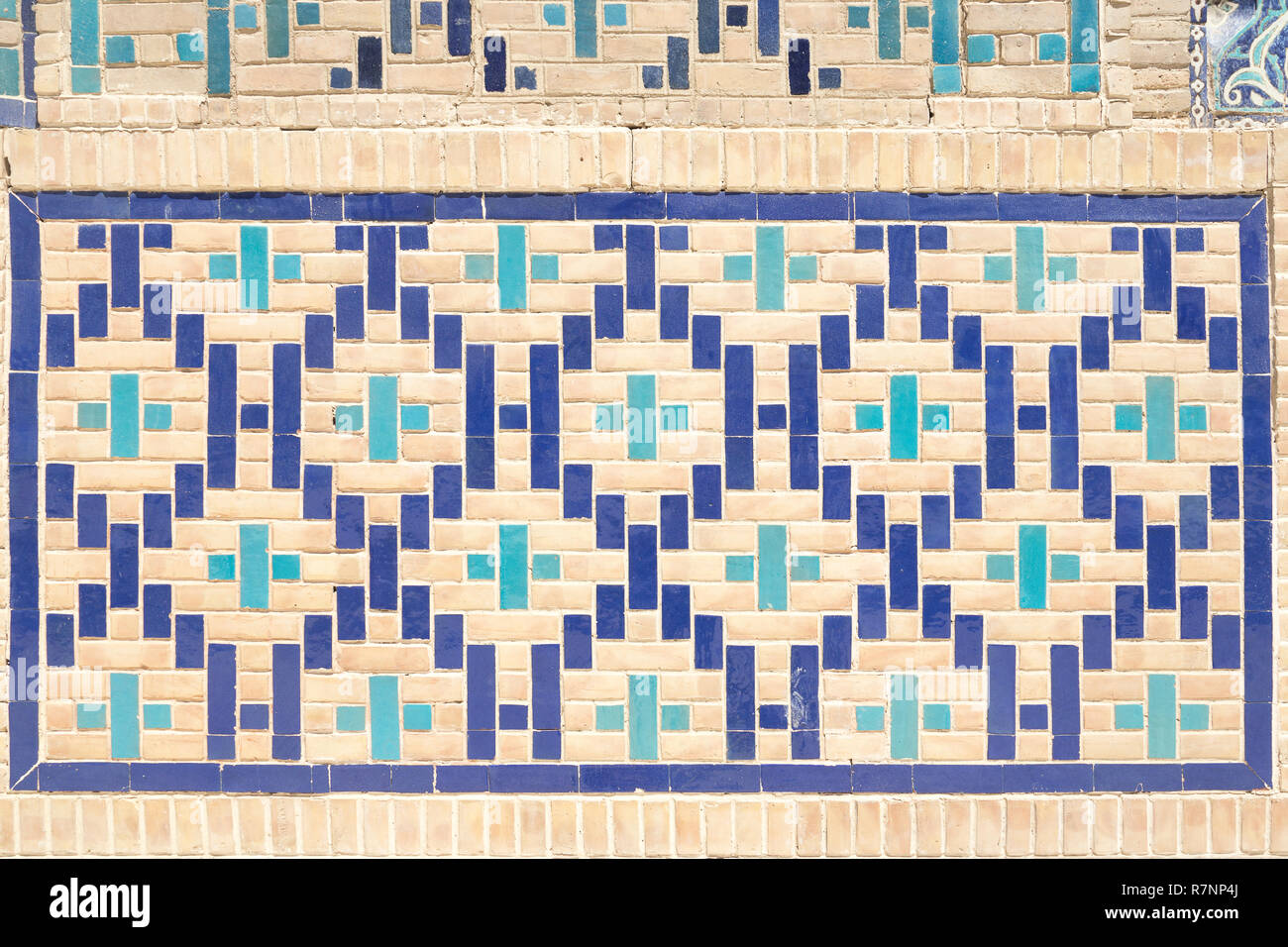 close up pattern of eastern, arabic ceramic, porcelain mosaic. Tiled ...
