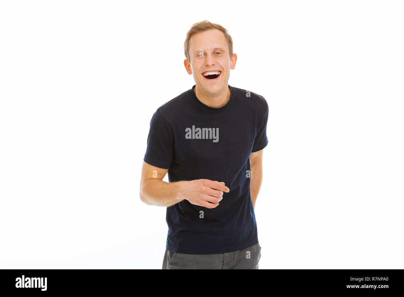 Joyful happy man laughing at the joke Stock Photo - Alamy