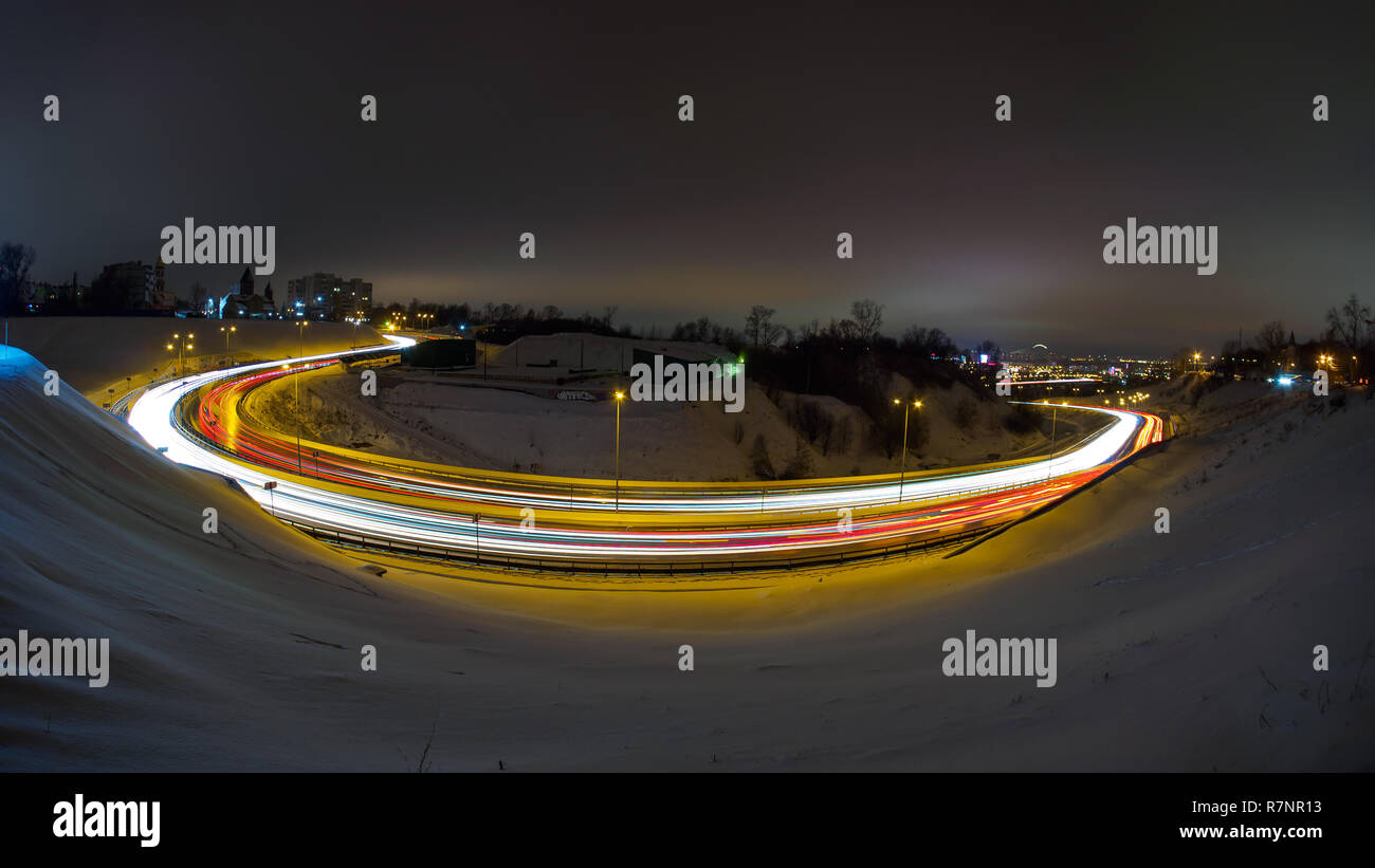 Beautiful night traffic 4k time hi-res stock photography and images - Alamy