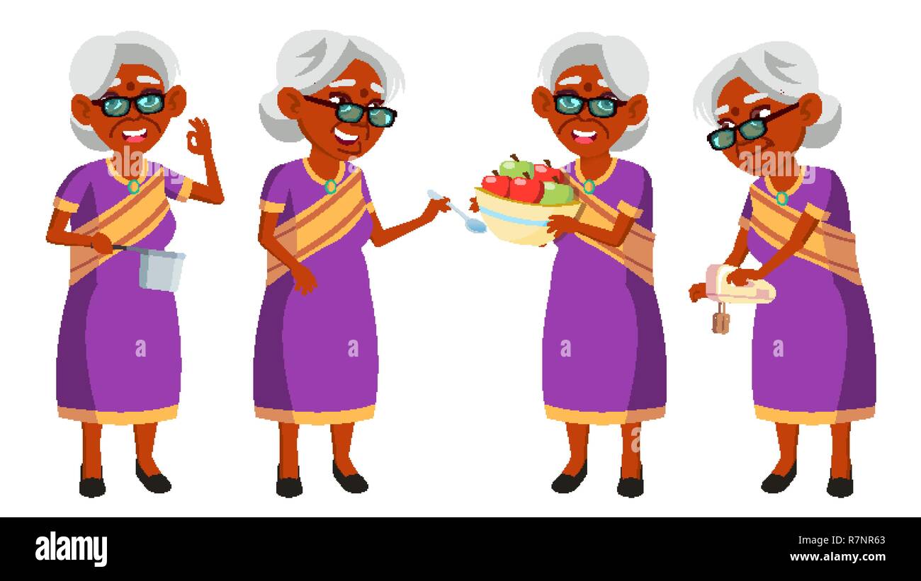 India senior citizen Stock Vector Images - Alamy
