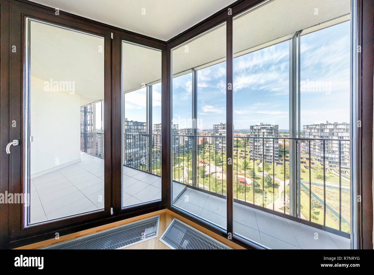 Modern white empty loft apartment interior, living room hall, ace ...