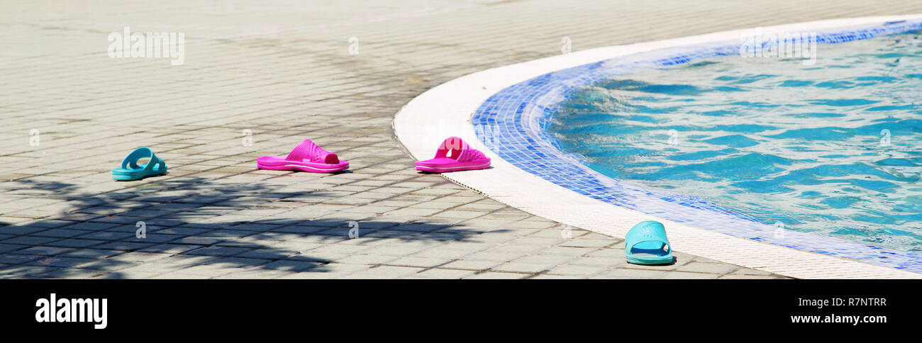 Pool Slippers for Swimming. Pool Swim Sandals Shoes at the corner of ...