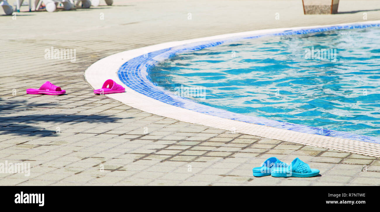 Pool Slippers for Swimming. Pool Swim Sandals Shoes at the corner of ...