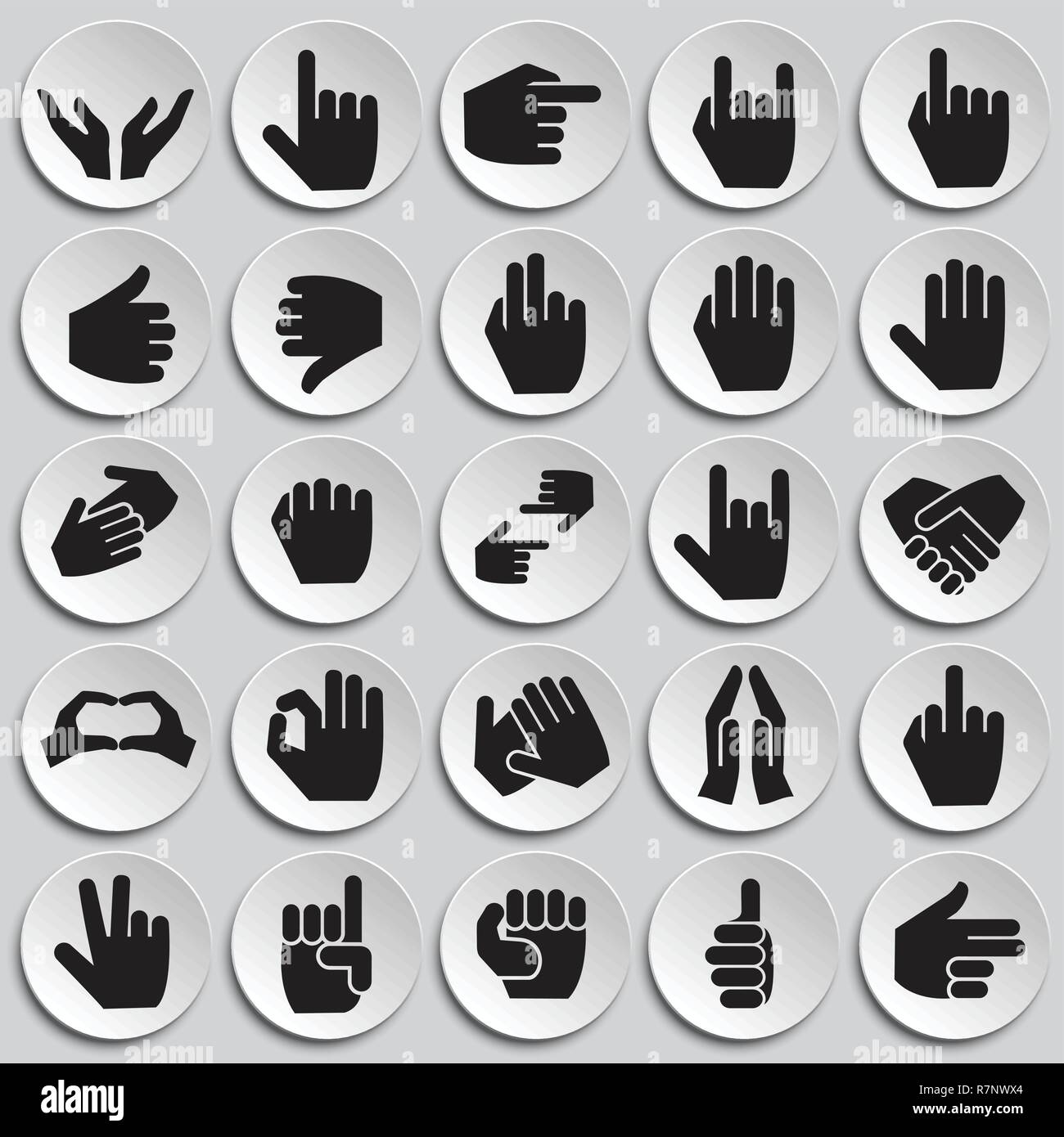 Gestures icon set on plates background for graphic and web design ...