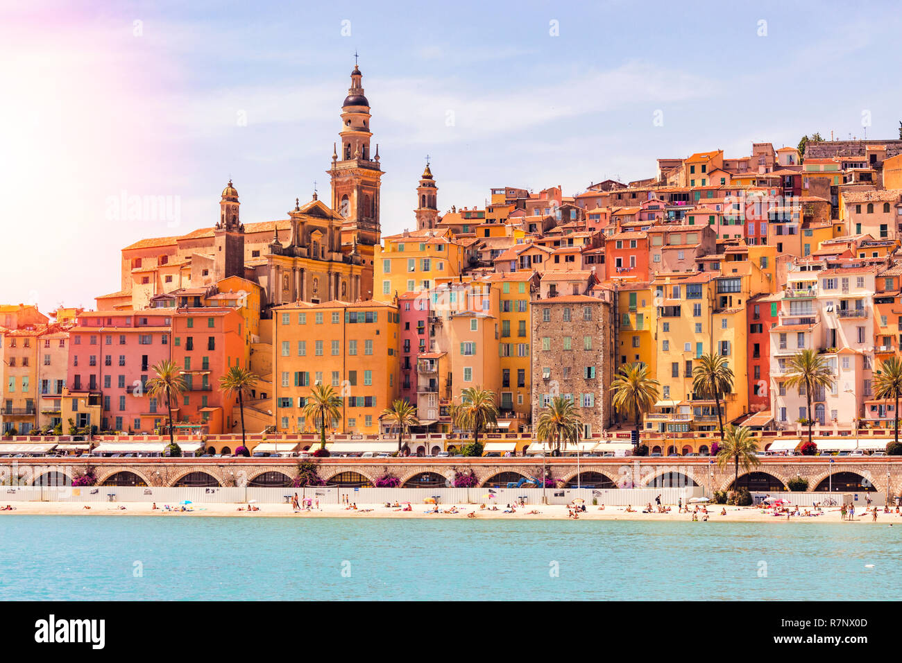 Old village of Menton French Riviera in summer Stock Photo - Alamy