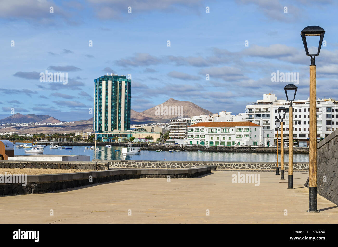 Arrecife, Spain - November 5, 2018: View from Castillo de San Gabriel ...