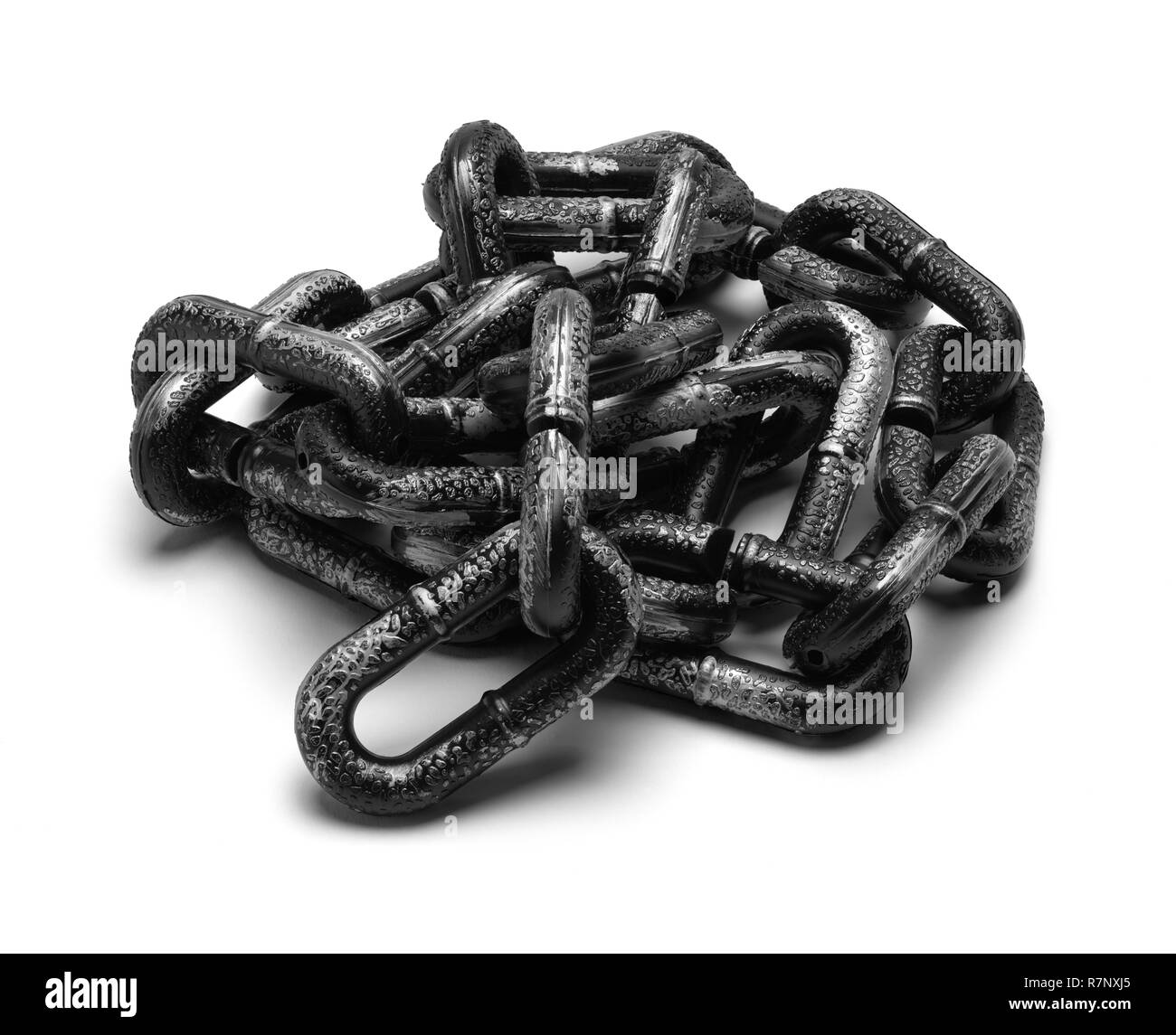Plastic Toy Chain in Pile Isolated on White Background Stock Photo - Alamy
