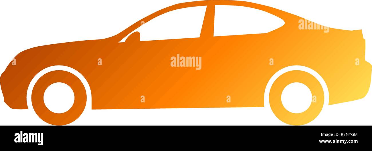 Car symbol icon - orange gradient, 2d, isolated - vector illustration ...