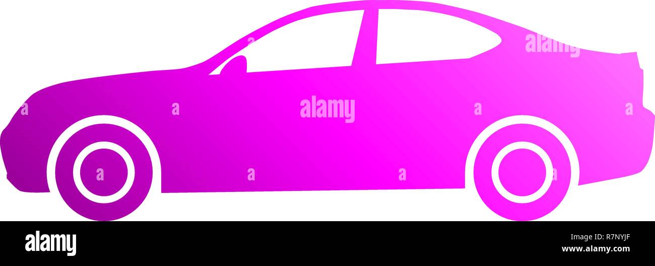 Car symbol icon - purple gradient, 2d, isolated - vector illustration ...