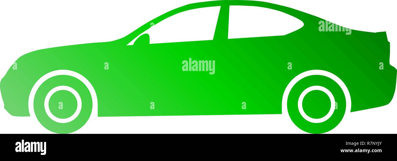 Car symbol icon - green gradient, 2d, isolated - vector illustration ...