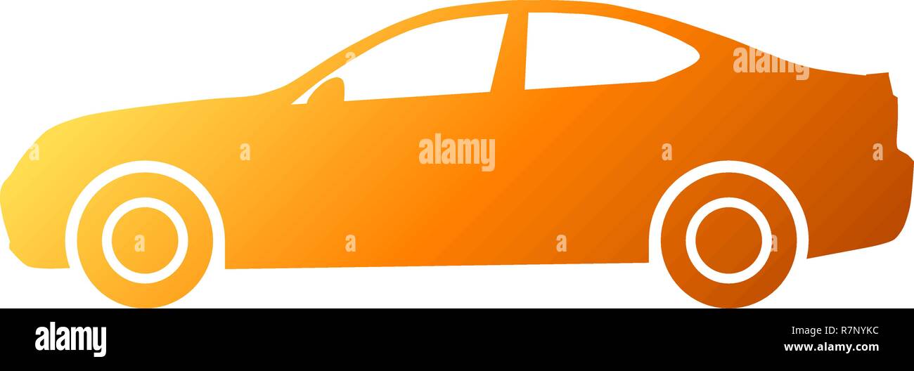 Car symbol icon - orange gradient, 2d, isolated - vector illustration ...