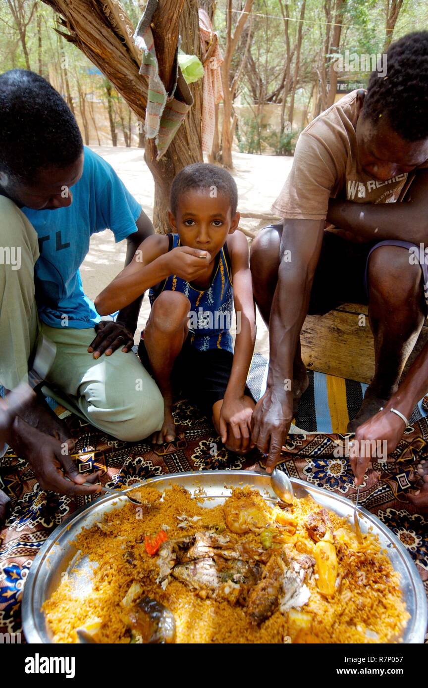 Senegal, lunch in a village peuhl Stock Photo - Alamy
