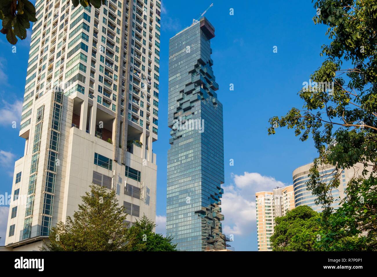 Thailand, Bangkok, Bang Rak district, MahaNakhon tower, 314 m high ...