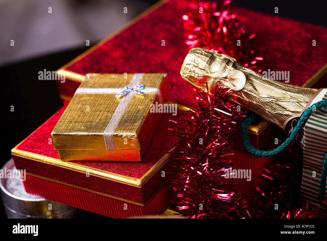 Christmas Birthday Valentine's Day Champagne Gift Box Concept ...