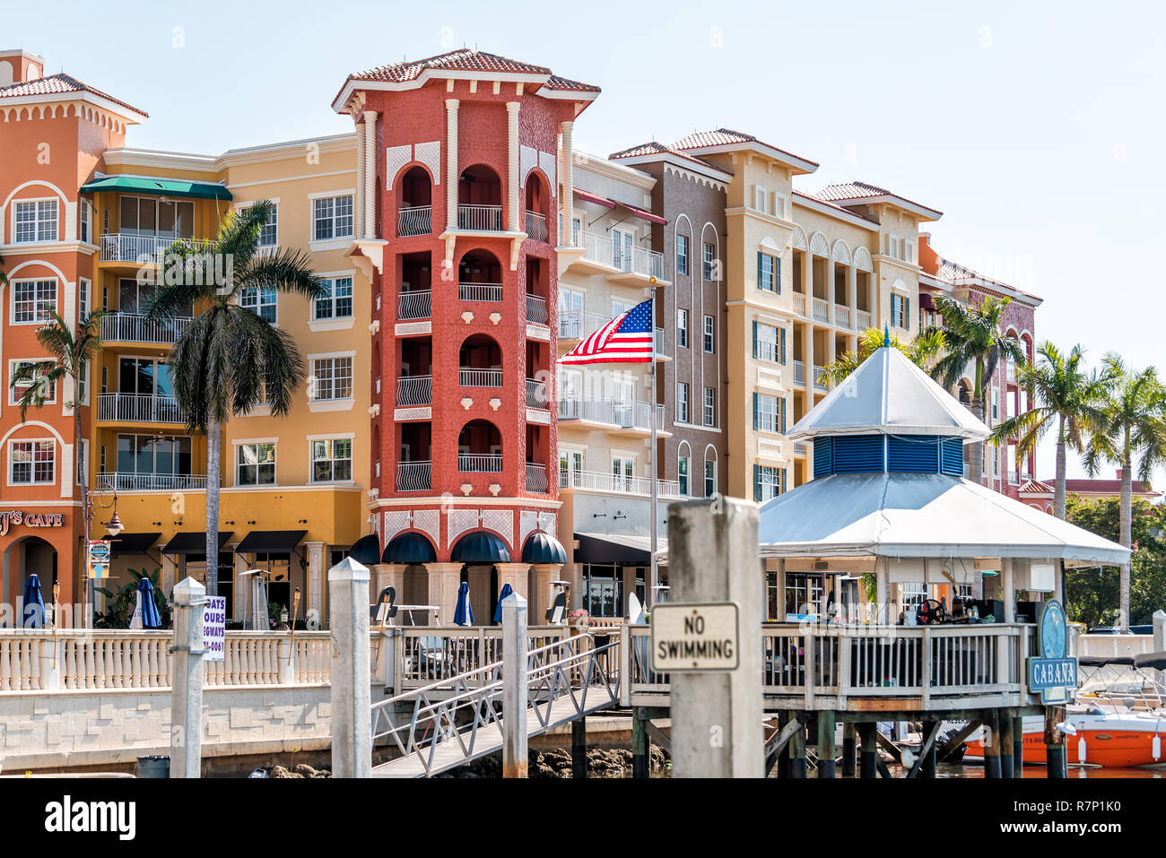 Naples, USA - April 30, 2018: Bayfront residential community and ...