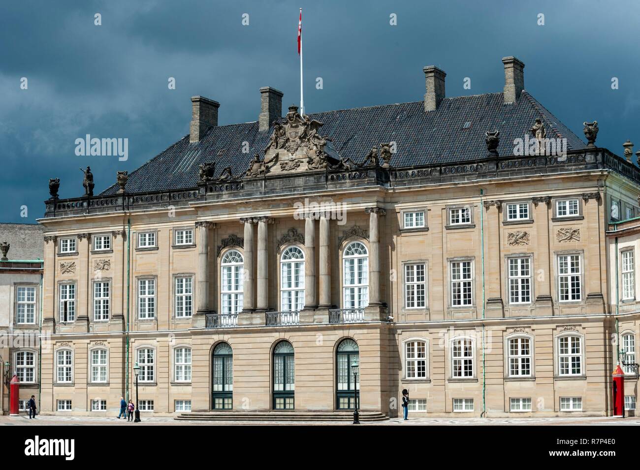Denmark, Zealand, Copenhagen, Amalienborg Slotsplads, the 18th century ...