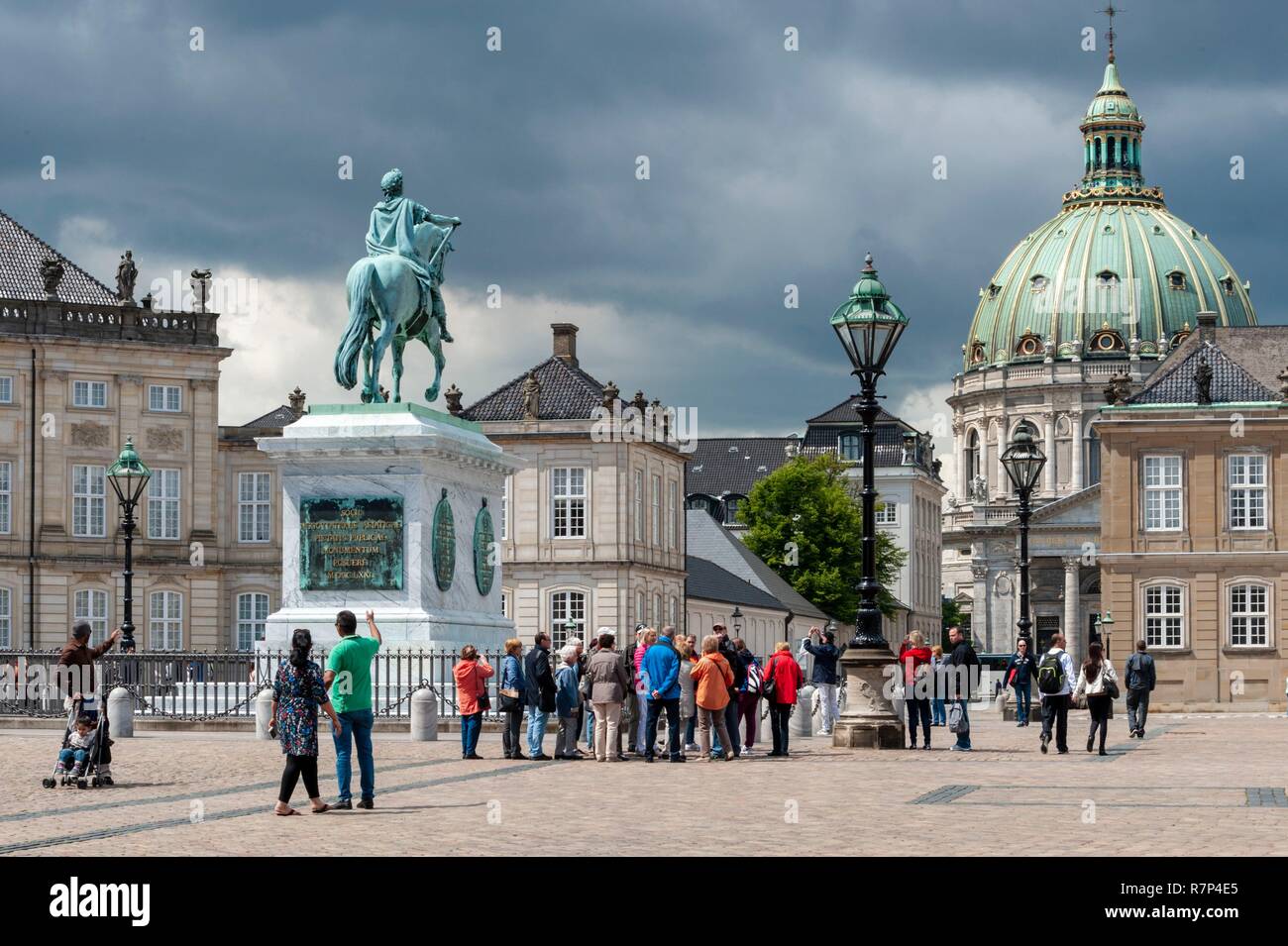 Denmark, Zealand, Copenhagen, Amalienborg Slotsplads, the 18th century ...