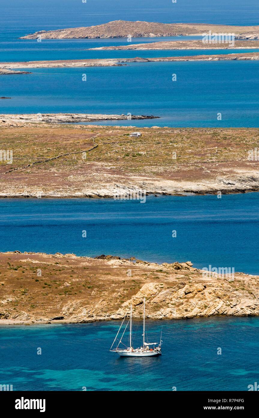 Greece, Cyclades, Delos Island, listed as World Heritage by UNESCO ...