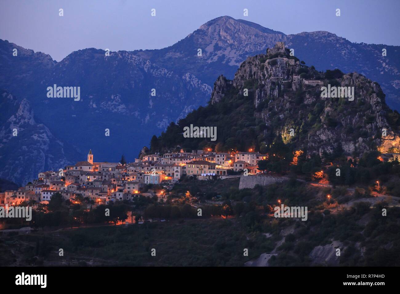 France, Alpes Maritimes, Saint Agnès, village in the sky, labeled the ...