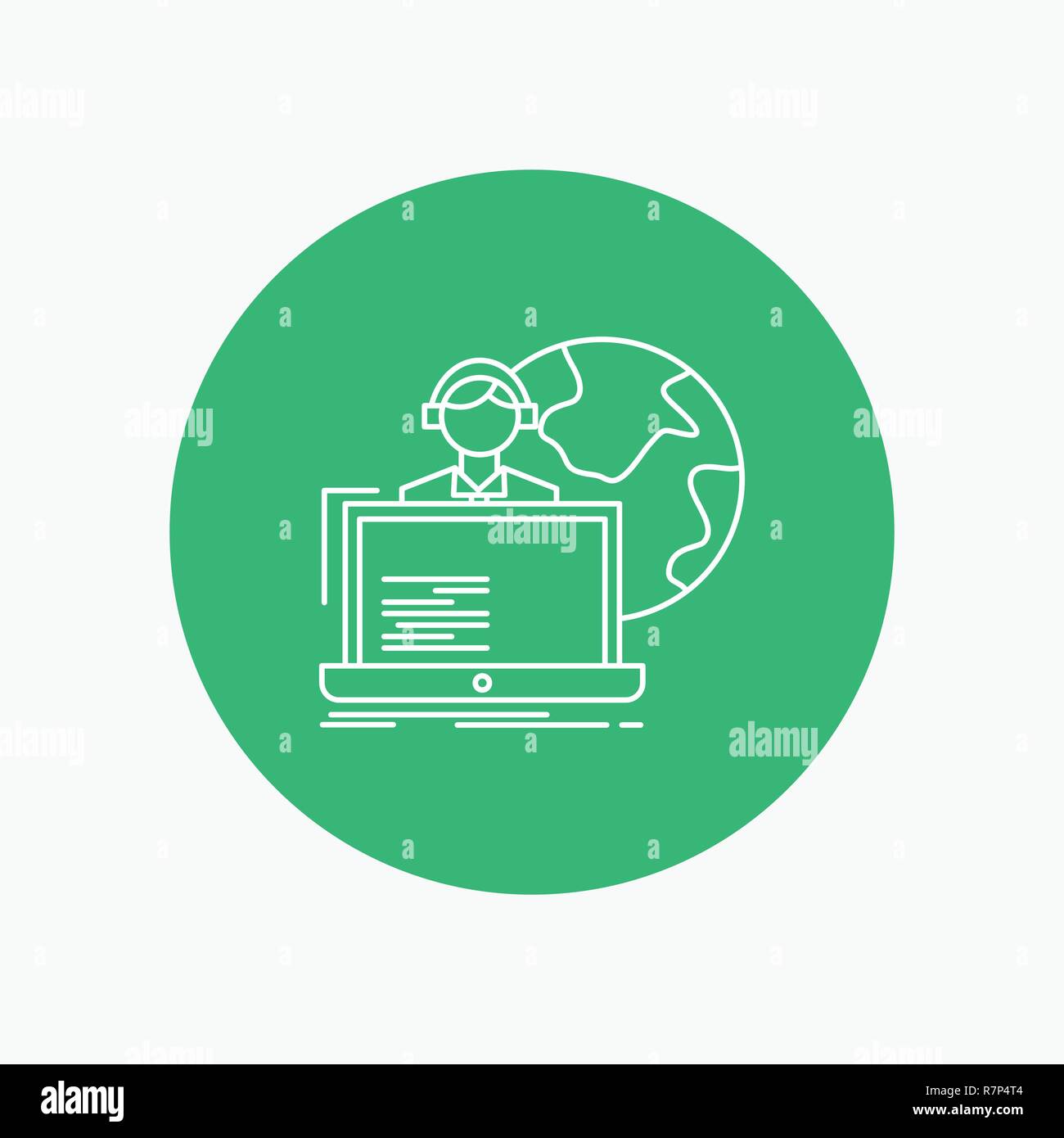 outsource, outsourcing, allocation, human, online White Line Icon in ...