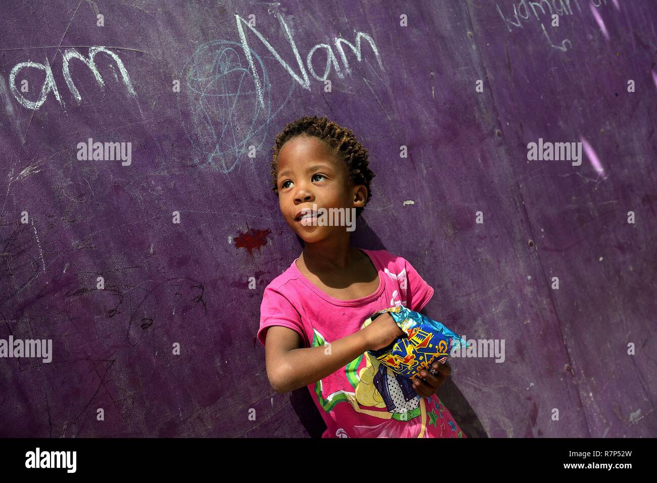 Namibia, Swakopmund, Mondesa Township, child from the San community ...