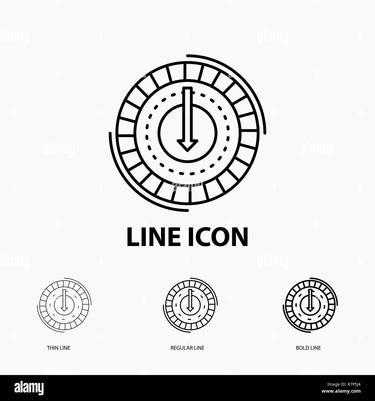 Consumption, cost, expense, lower, reduce Icon in Thin, Regular and ...