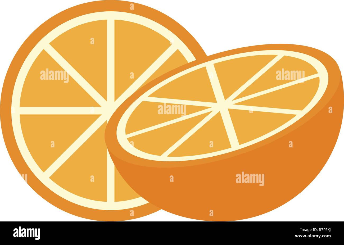 Orange fruit half cut Stock Vector Image & Art - Alamy