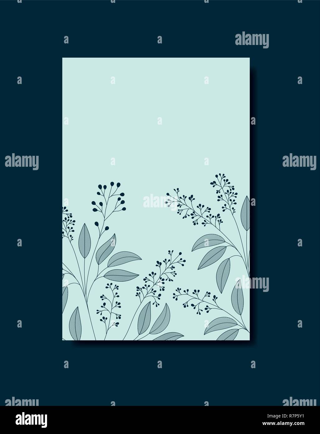 card with monochrome floral decoration Stock Vector Image & Art - Alamy