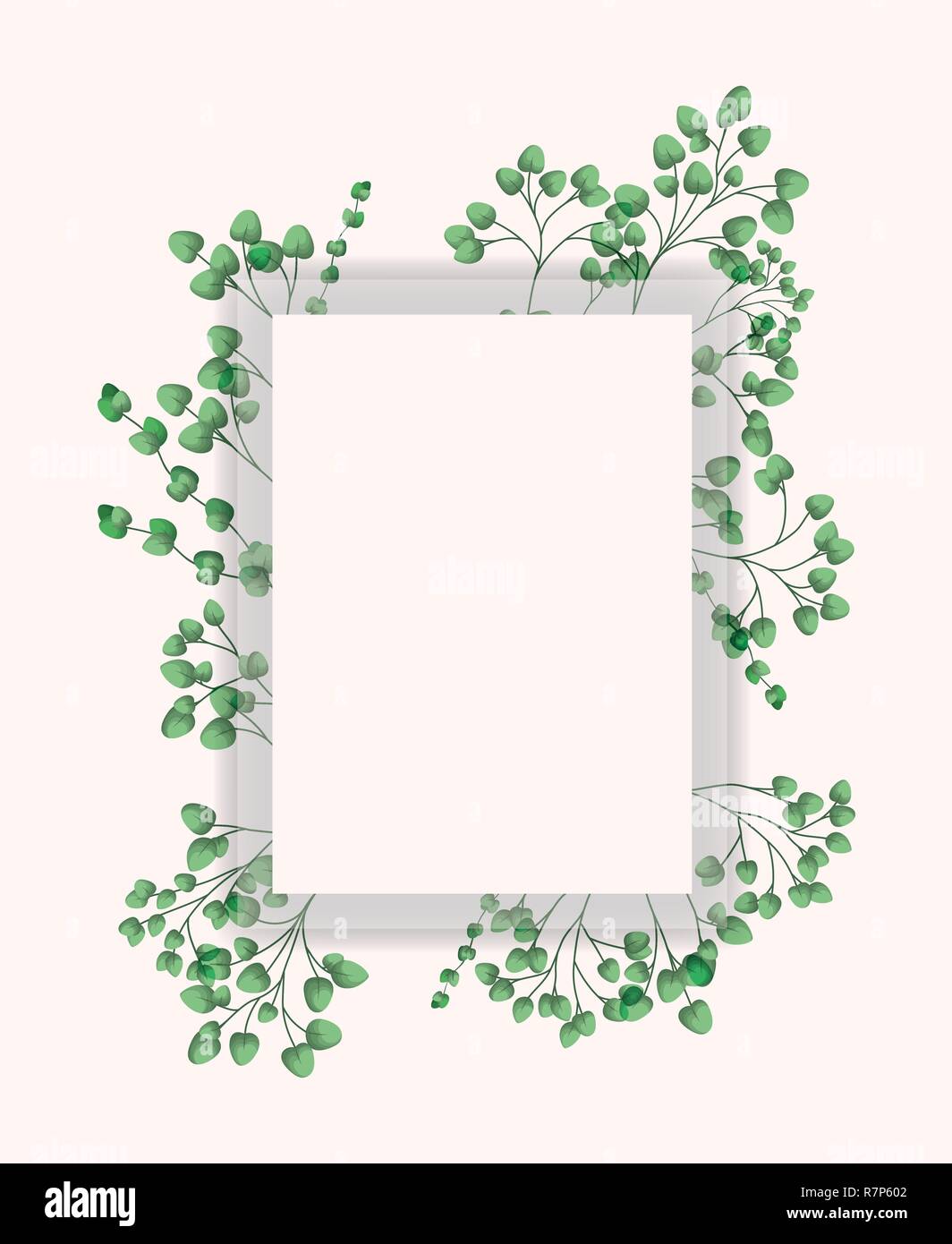 square frame with laurel leafs Stock Vector Image & Art - Alamy