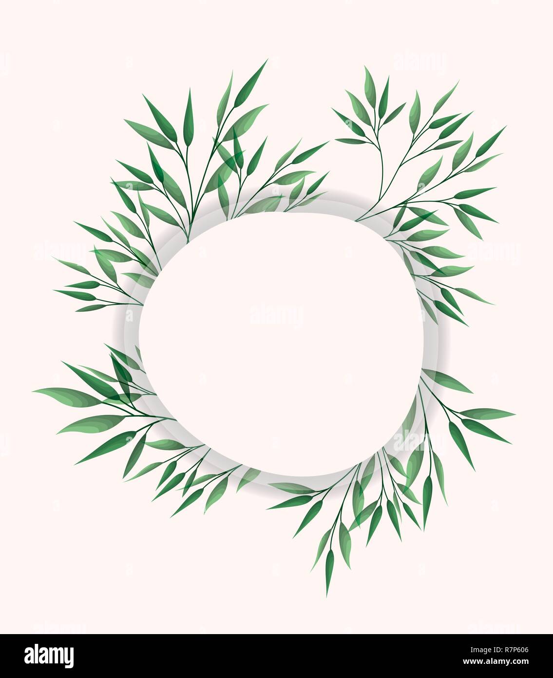 circular frame with laurel leafs Stock Vector Image & Art - Alamy