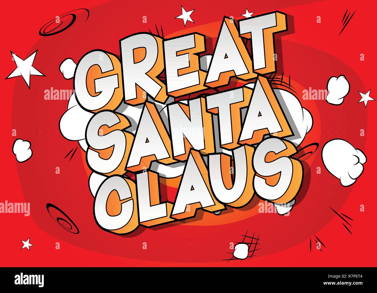 Great Santa Claus - Vector illustrated comic book style phrase on ...