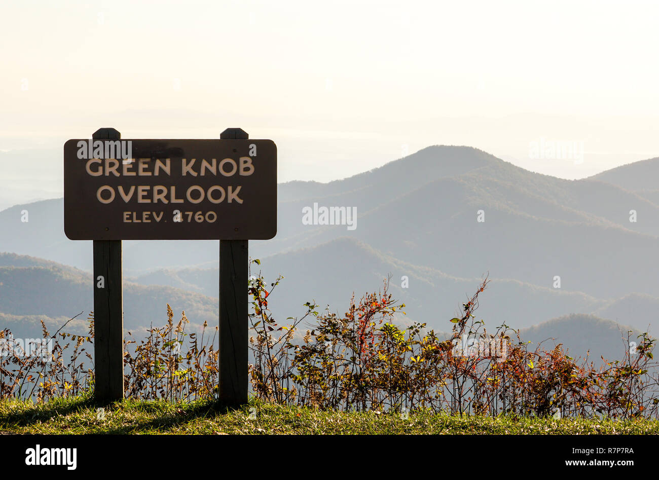 Green Knob Overlook on the Blue Ridge Parkway with a great view of fall ...