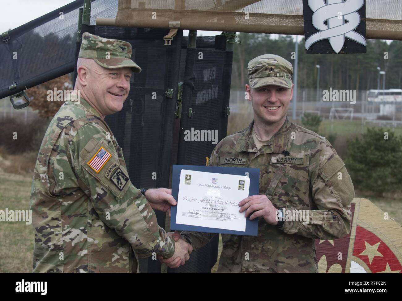 GRAFENWOEHR, Germany – U.S. Army Sergeant Kyle Hjorth (right), a U.S ...